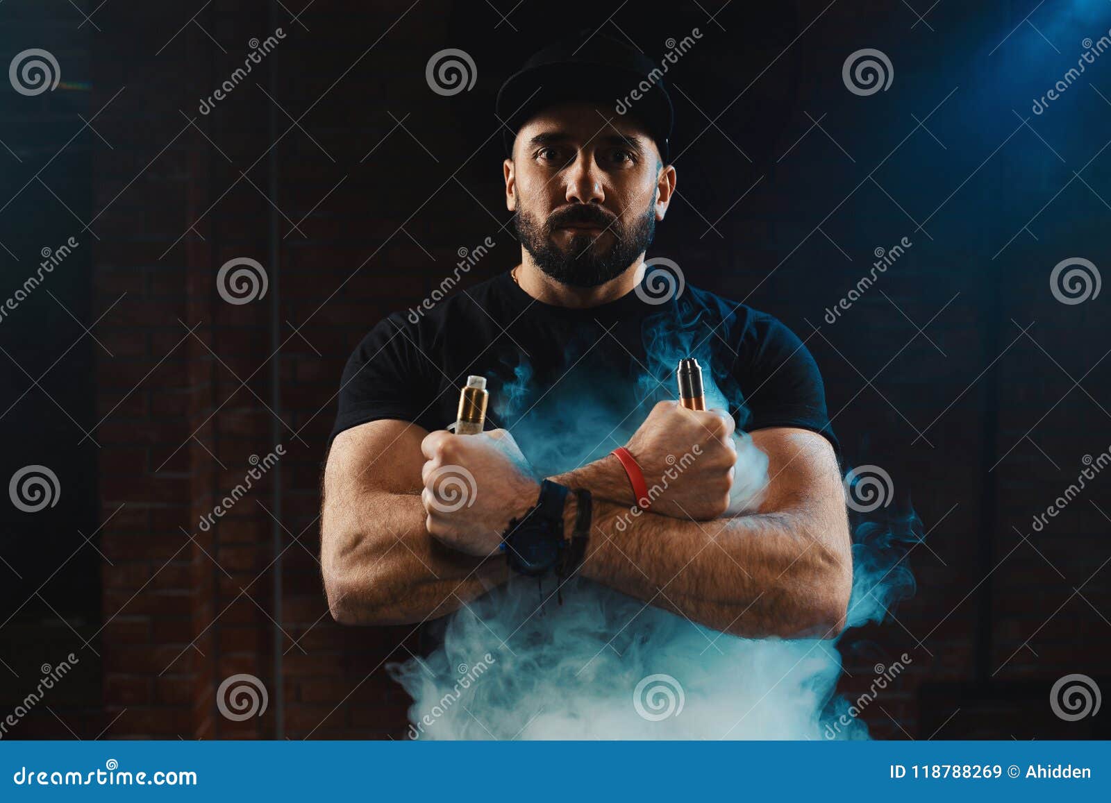Man Vaping an Electronic Cigarette Stock Image - Image of liquid ...