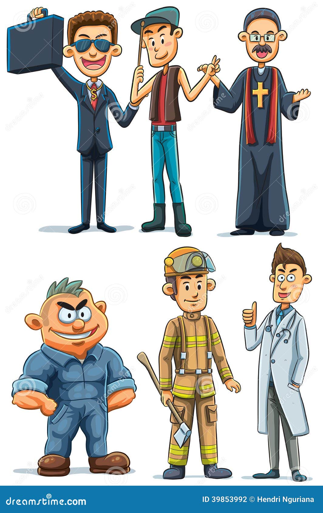 Man Various Profession stock vector. Illustration of monk - 39853992