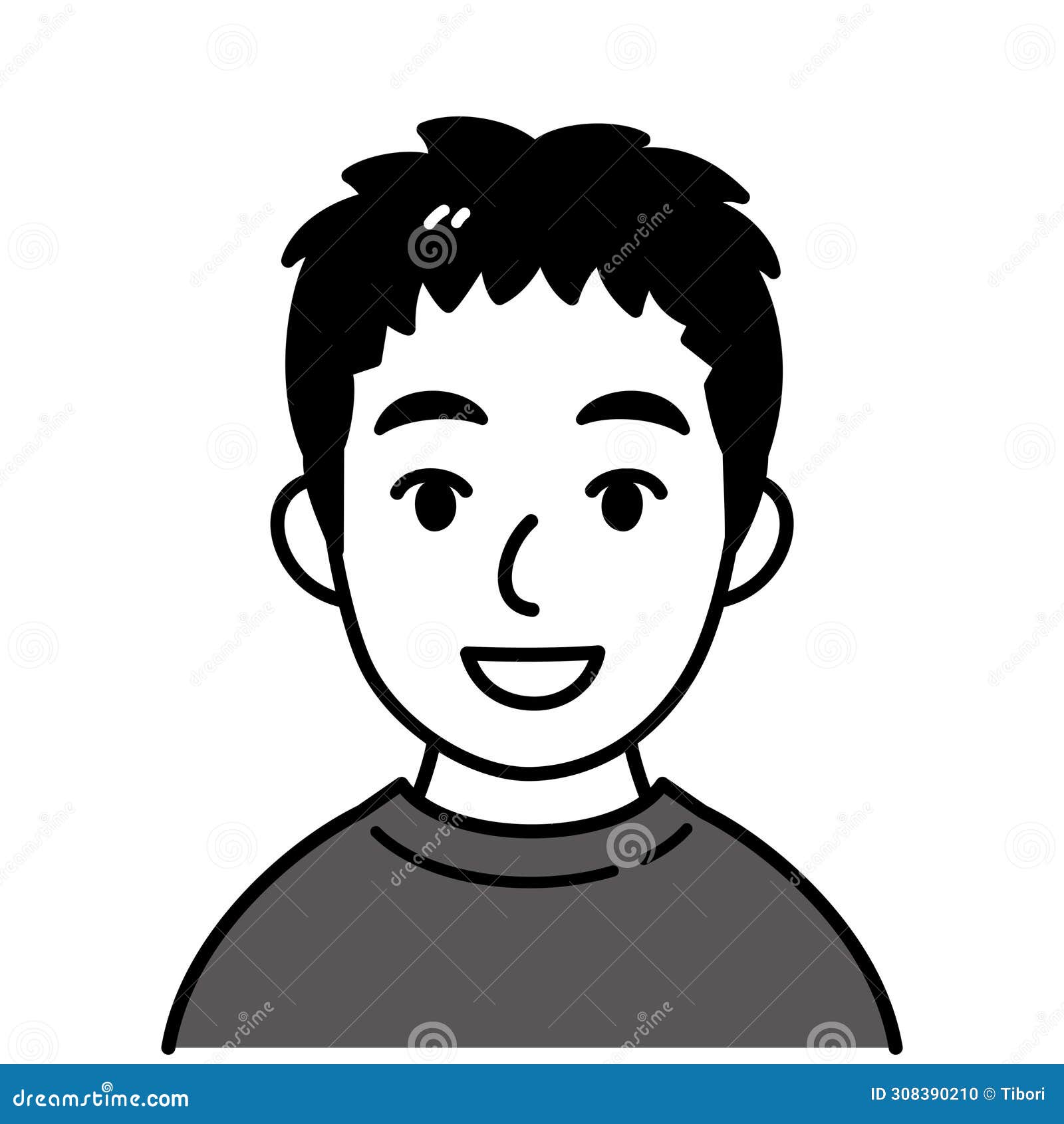 Man Vector Illustration Black And White Stock Vector Illustration