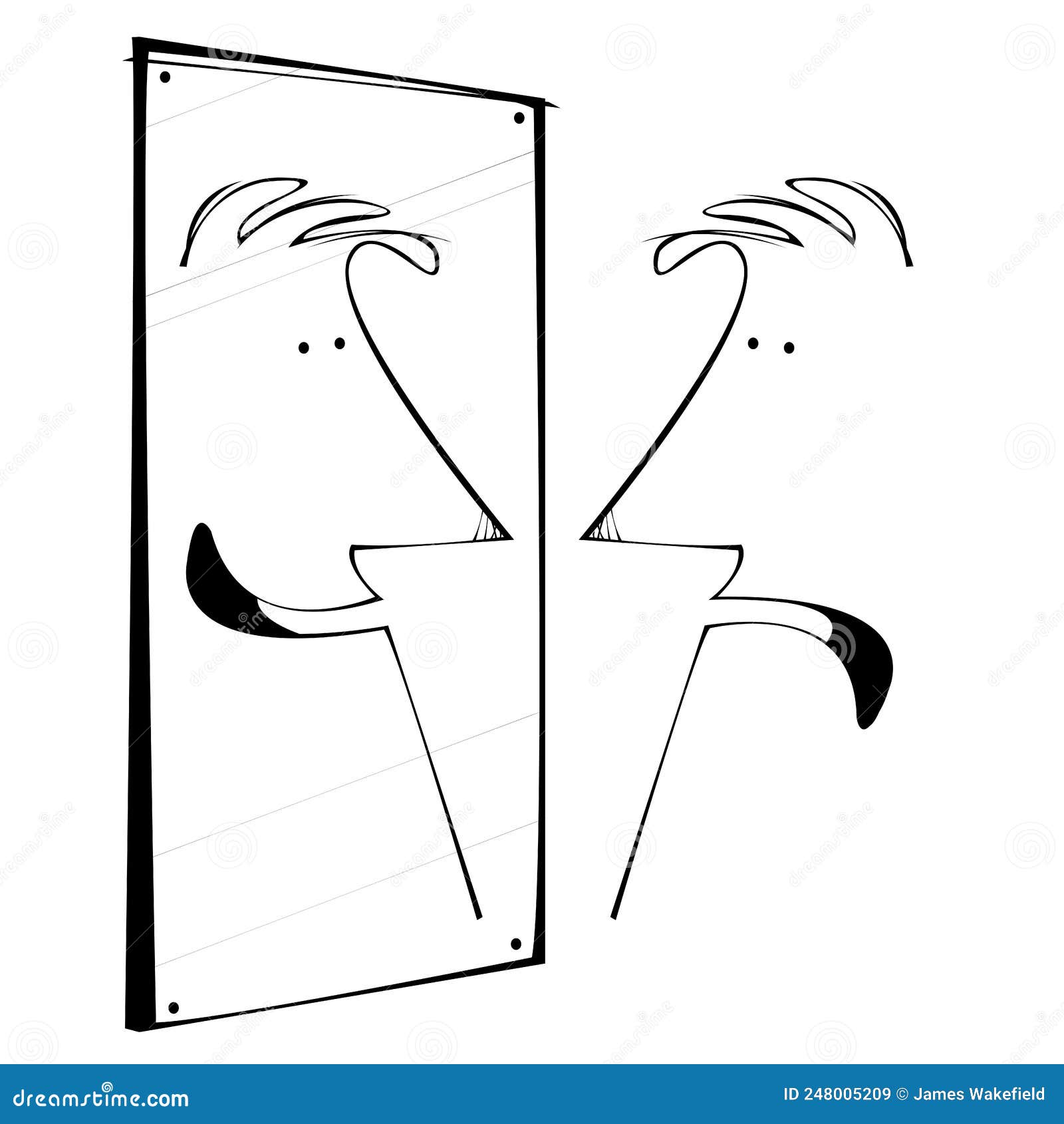 Man Version of Himself in the Mirror Stock Vector - Illustration of ...