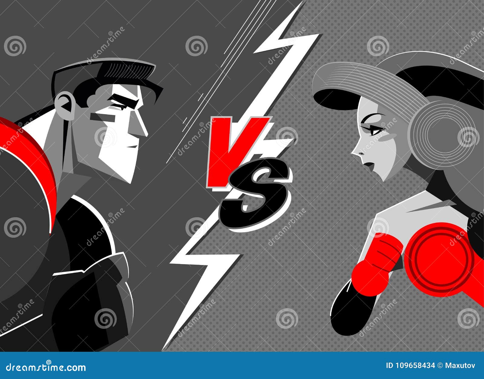 Man Versus Woman. Superhero Stock Vector - Illustration of togetherness ...