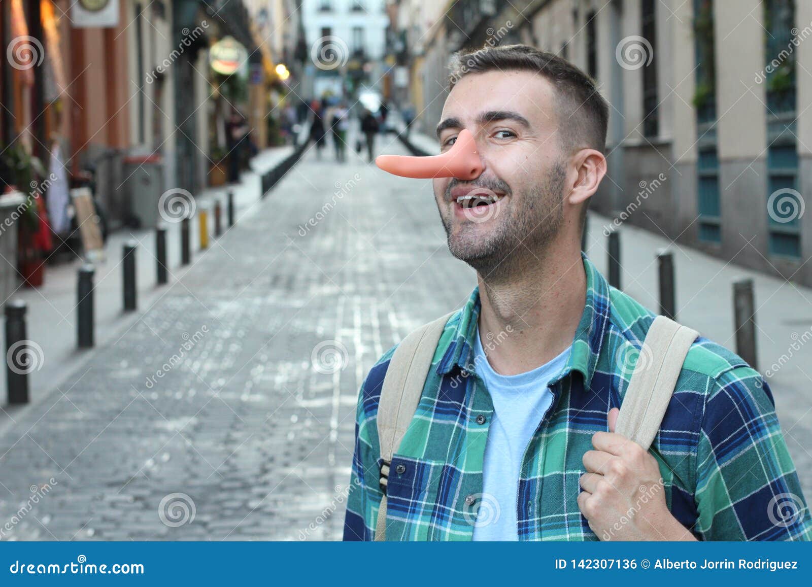 Man with a very long nose stock photo. Image of liar - 142307136