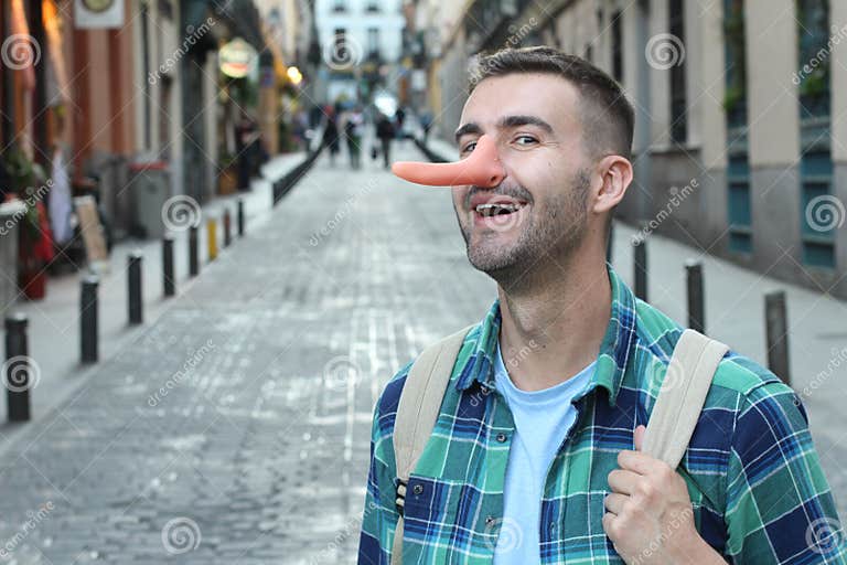 Man with a very long nose stock photo. Image of liar - 142307136