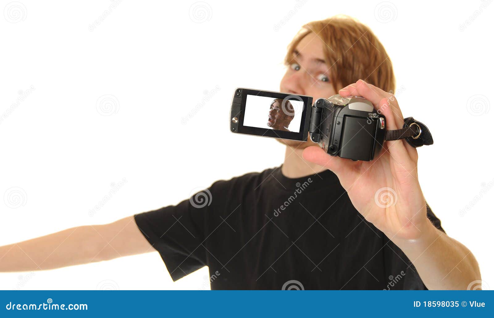 Man Video Recording Himself Talking Stock Image - Image of internet ...