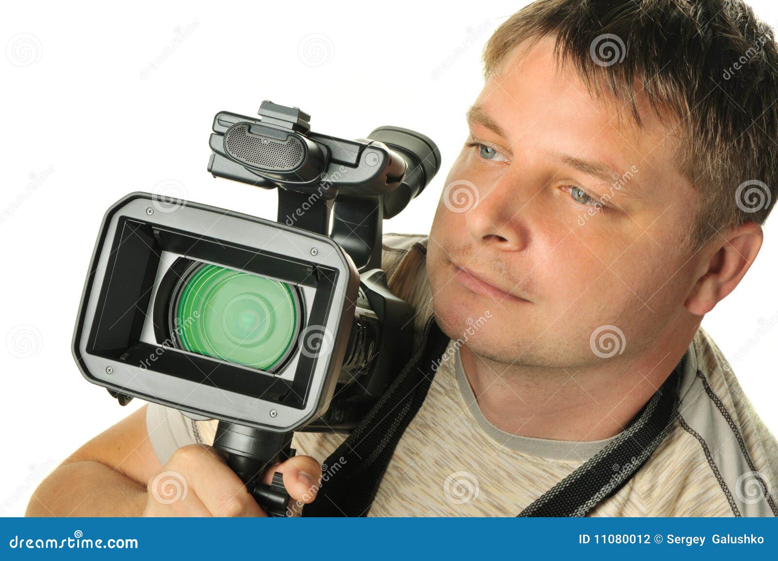 The man with a videocamera stock photo. Image of interview - 11080012