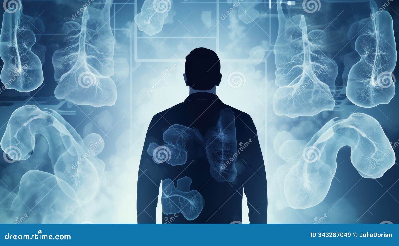 AI And Human Viewing Each Other In Glowing Digital Background Royalty ...