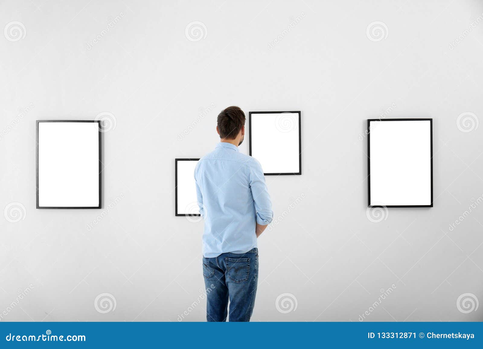 Man viewing exposition stock image. Image of expo, inside - 133312871