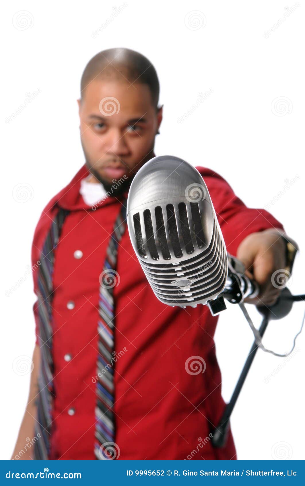 Man with VIntage Microphone Stock Photo - Image of music, style: 9995652
