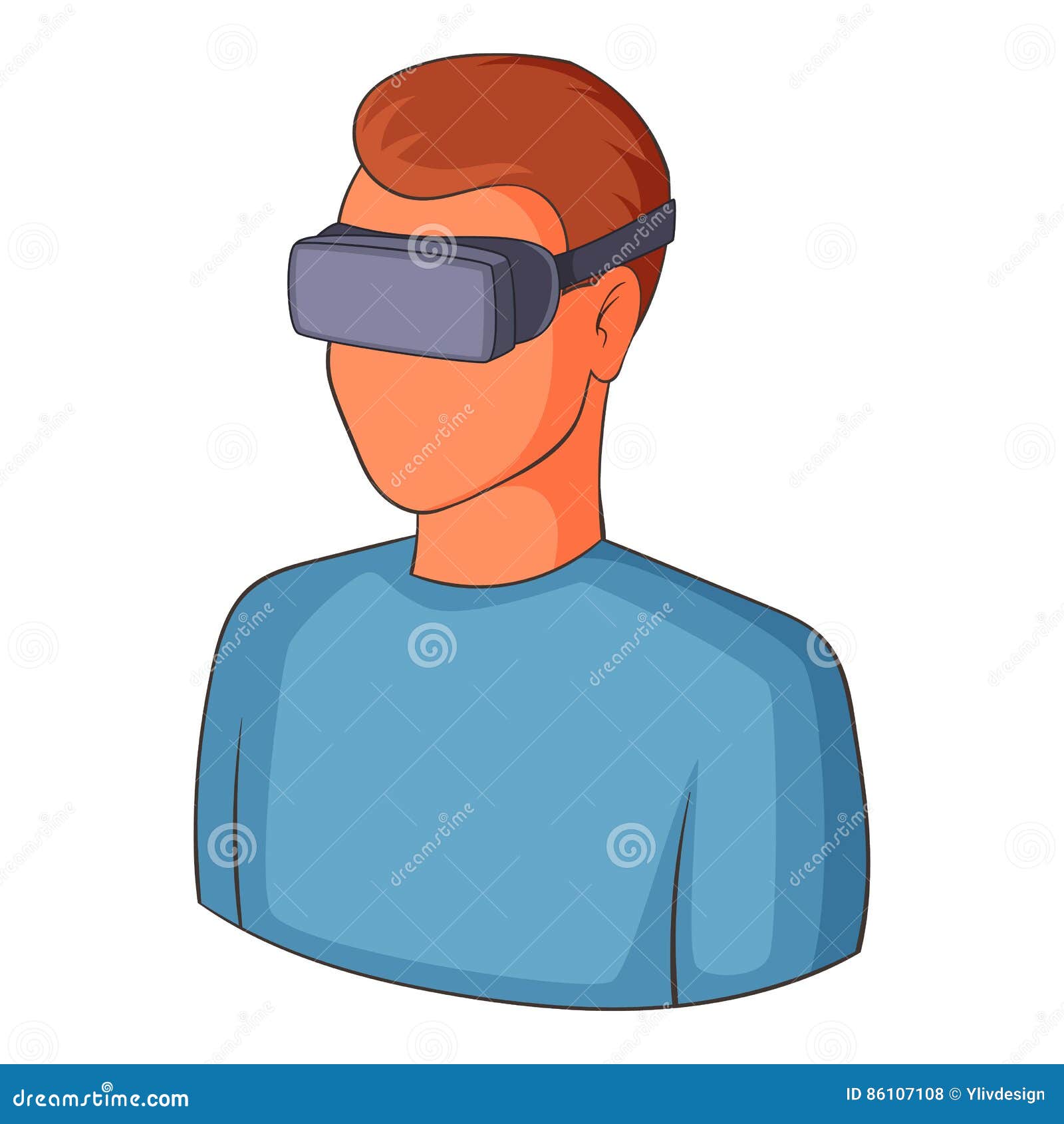 Man with Virtual Reality Goggles Icon Stock Vector - Illustration of ...