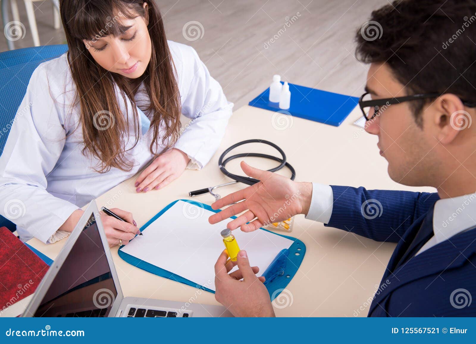 The Man Visiting Doctor for Routine Check-up Stock Image - Image of ...