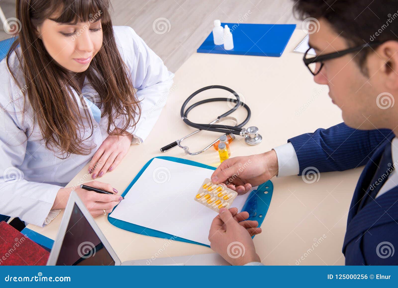 The Man Visiting Doctor for Routine Check-up Stock Photo - Image of ...