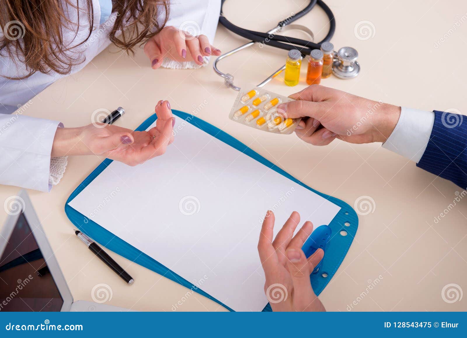 The Man Visiting Doctor for Routine Check-up Stock Image - Image of ...