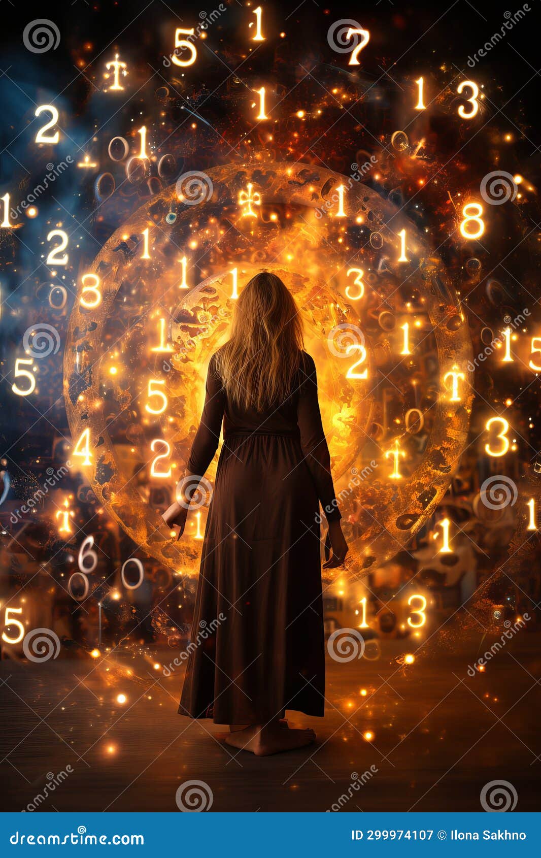 Man Visualizes the Magic of Numbers, Spiritual Numerology, Esoteric ...