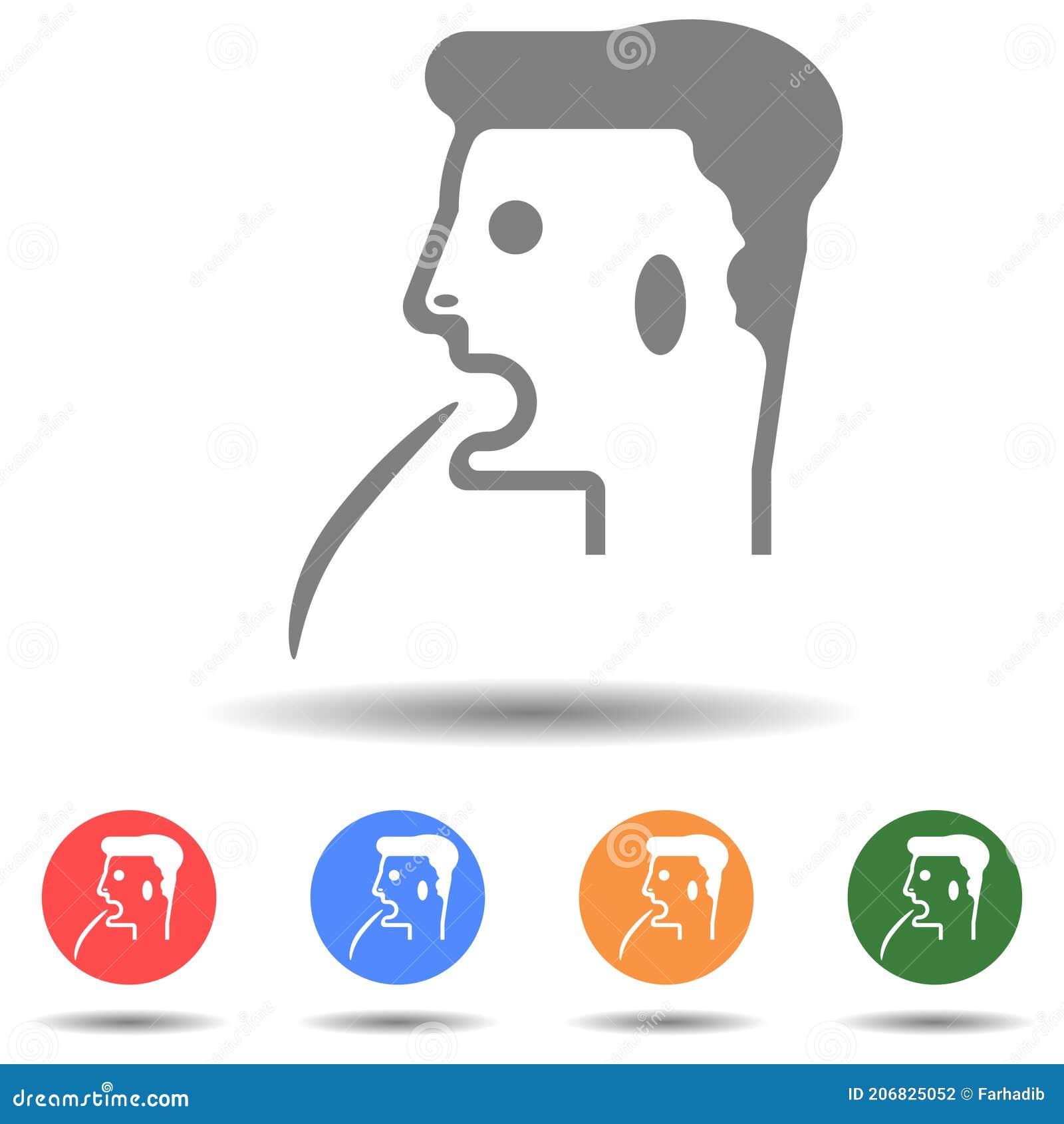 Vomit Vector Icon Isolated On White Background. Outline, Thin Line ...