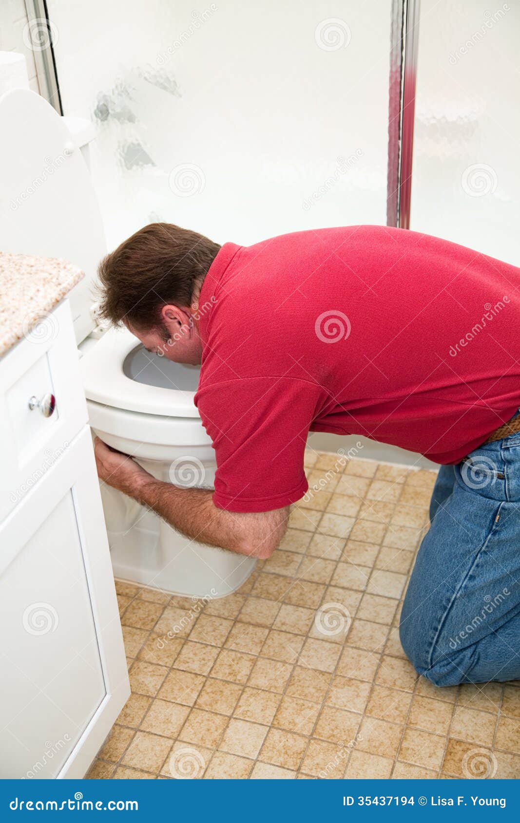Man Vomiting in Toilet stock photo. Image of regurgitate - 35437194