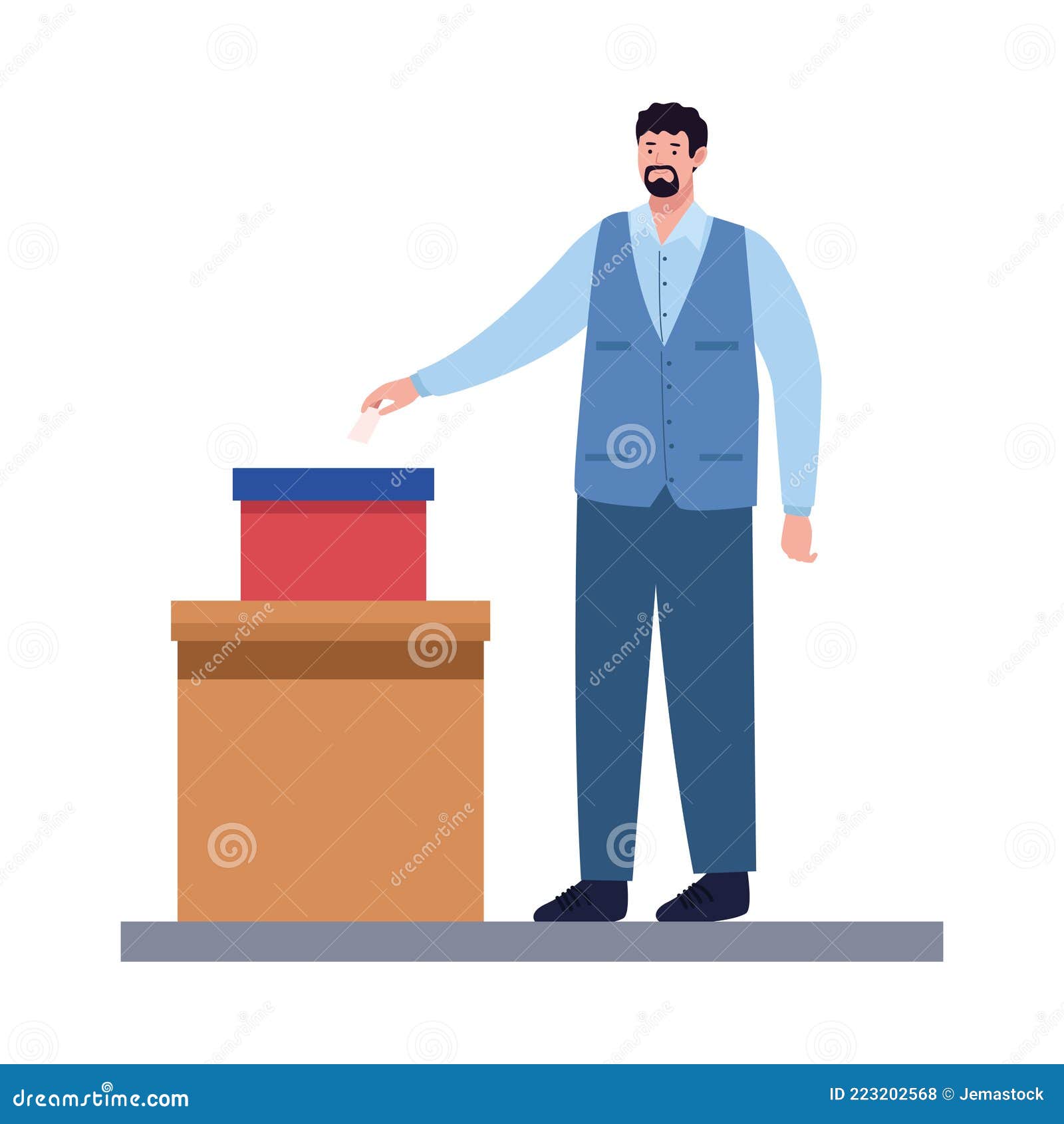 Man voting character stock vector. Illustration of local - 223202568