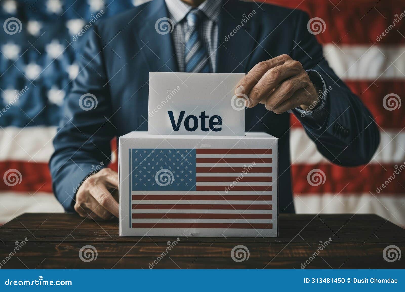 A Man is Voting in an Election Stock Illustration - Illustration of ...