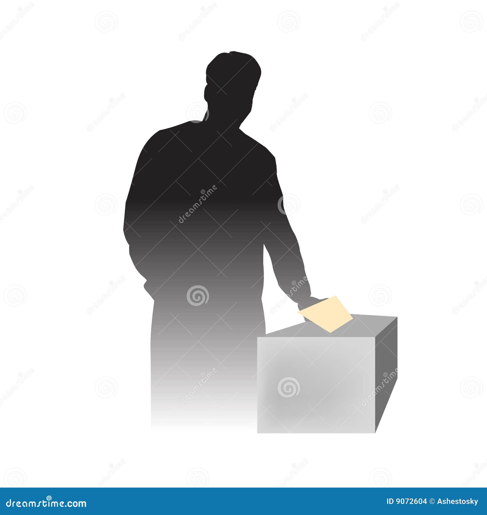 A Man Voting at Election Day Stock Vector - Illustration of lower ...