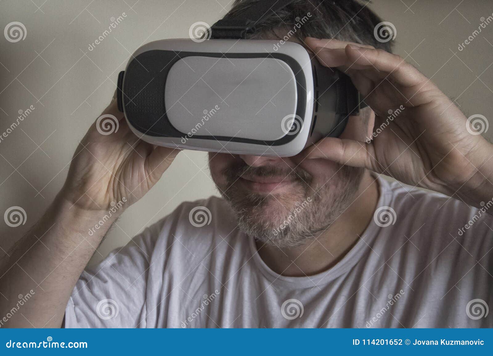Man with a VR Headset stock photo. Image of life, casual - 114201652