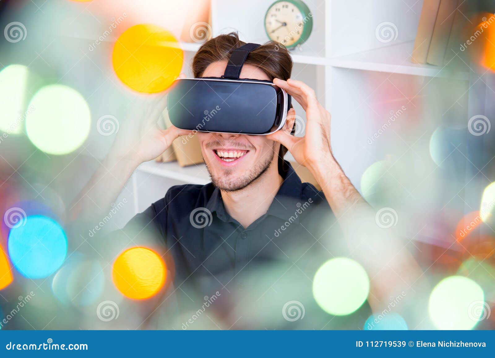 Man in vr headset stock image. Image of happy, person - 112719539