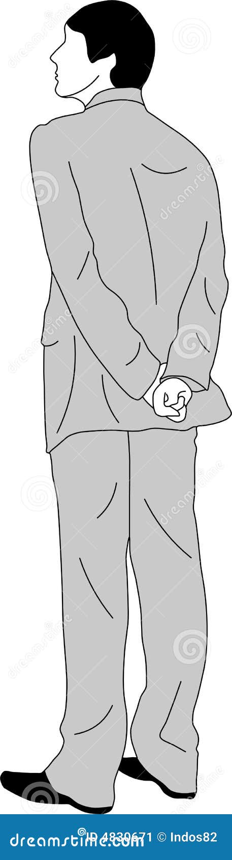 Man waiting stock vector. Illustration of creases, hand - 4830671