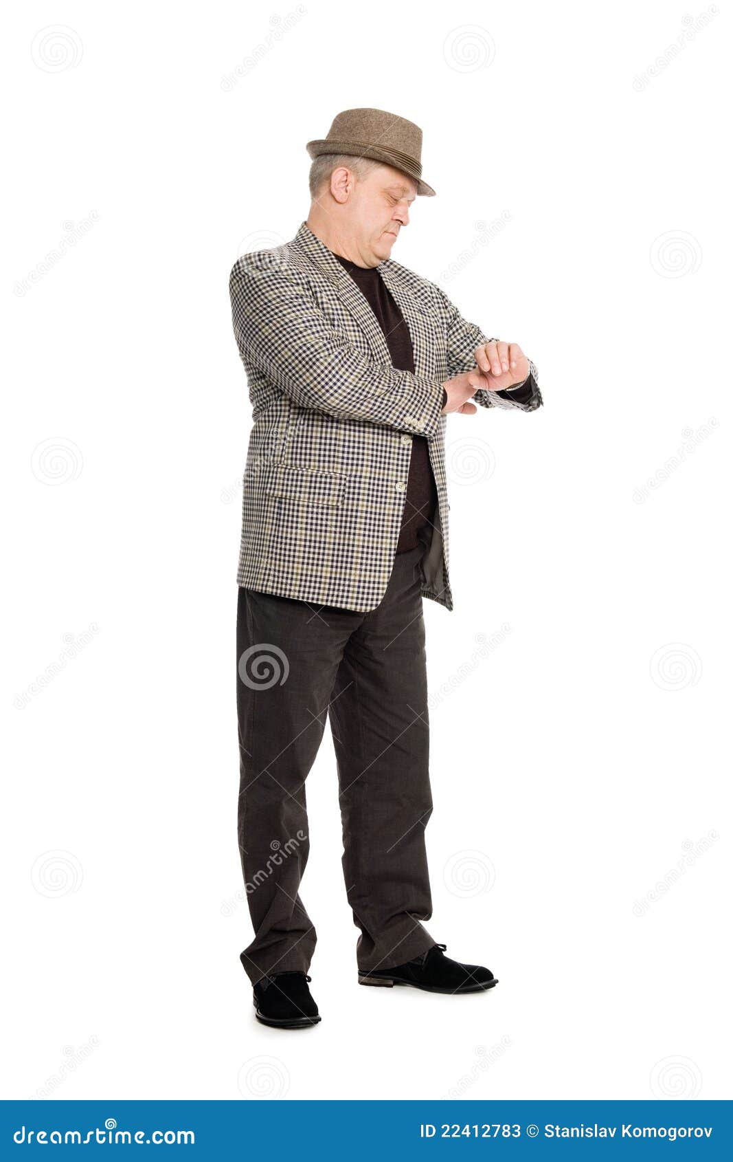 Man Waiting for Checks His Watch. Stock Image - Image of length, modern ...