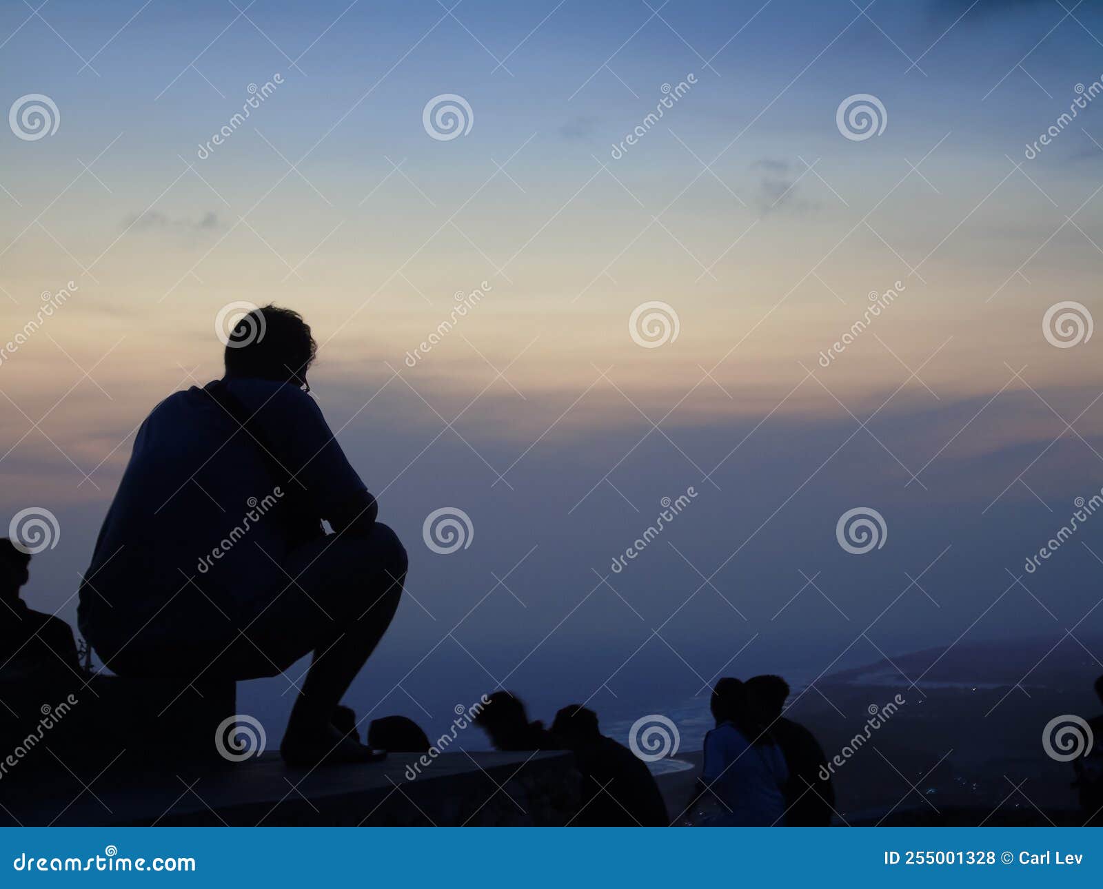 A Man Waiting for Night Sky View. Creative Picture Stock Photo - Image ...