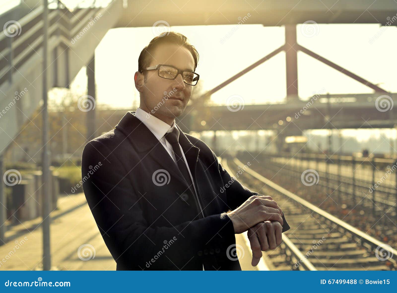 Man waiting for the train stock photo. Image of transportation - 67499488