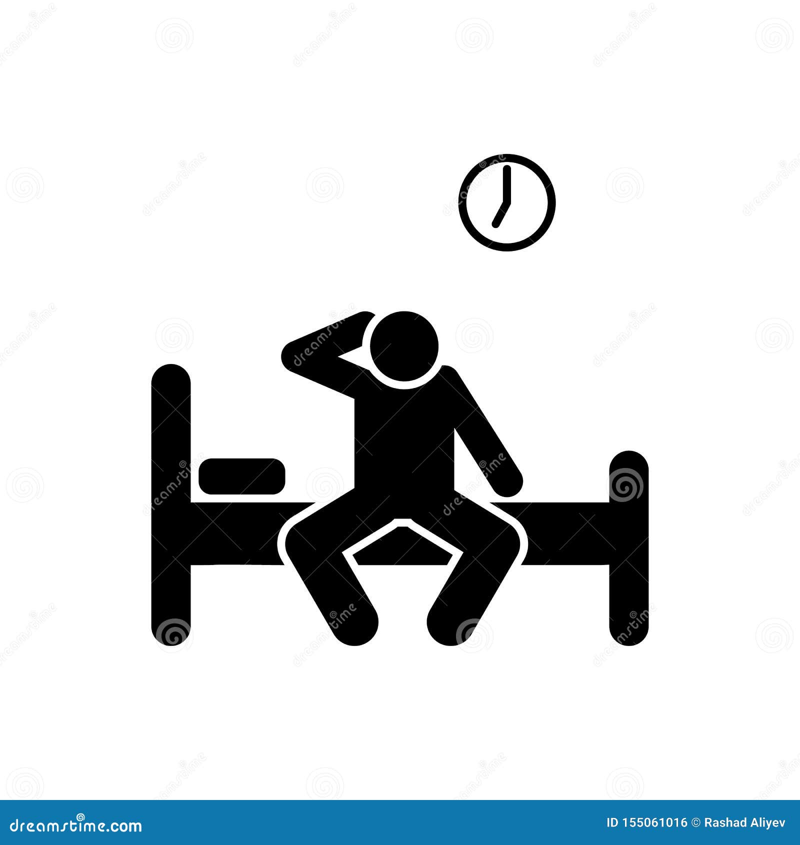 Man, Wake Up, Bed, Morning Icon. Element of daily Routine Icon Stock ...