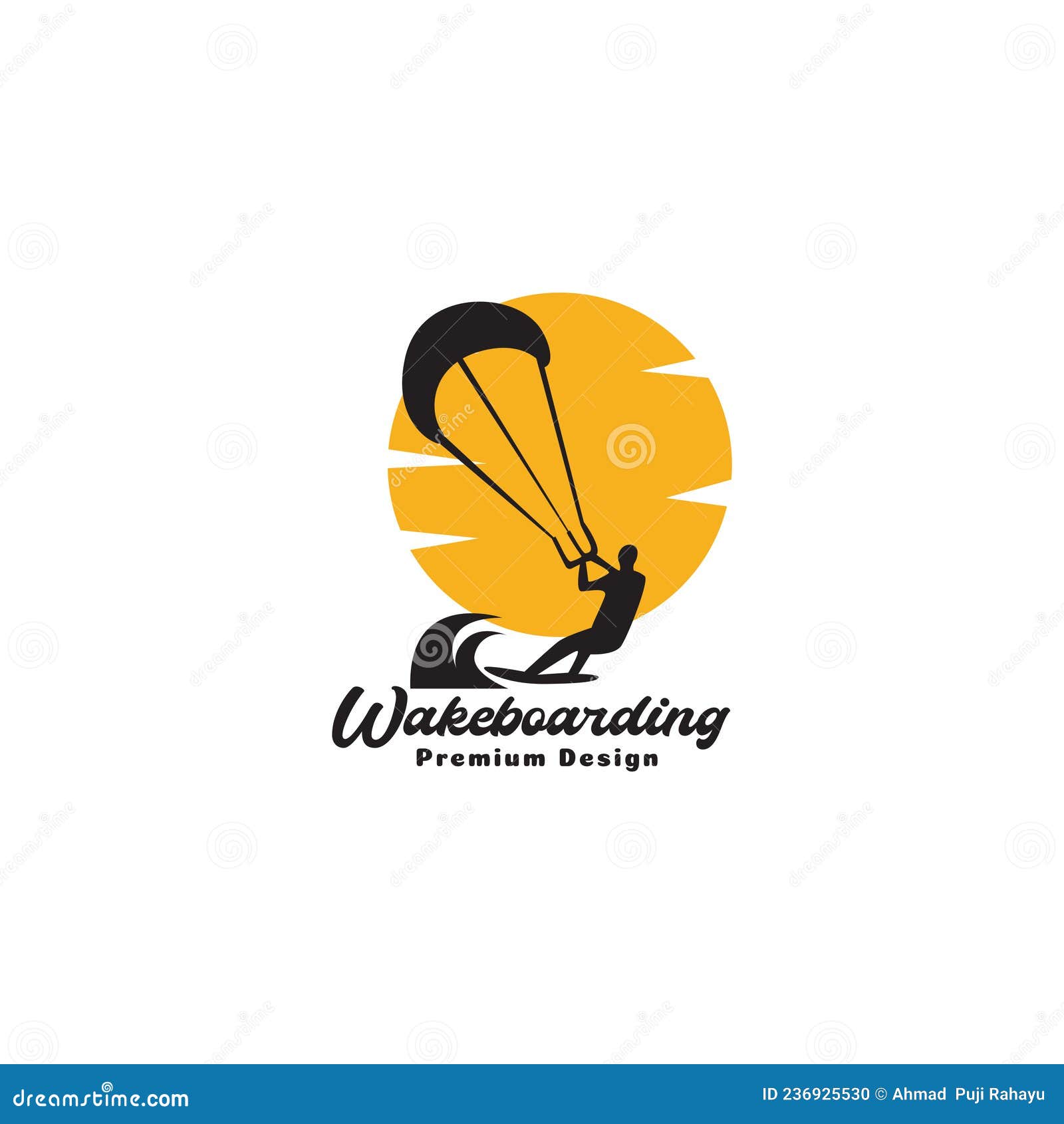 Man Wakeboard with Sunset Logo Symbol Icon Vector Graphic Design ...