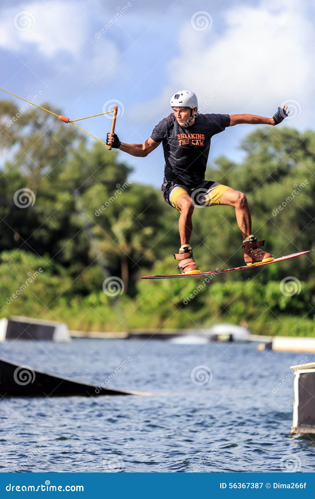 Man Wakeboarding. Jumping stock image. Image of extreme - 56367387