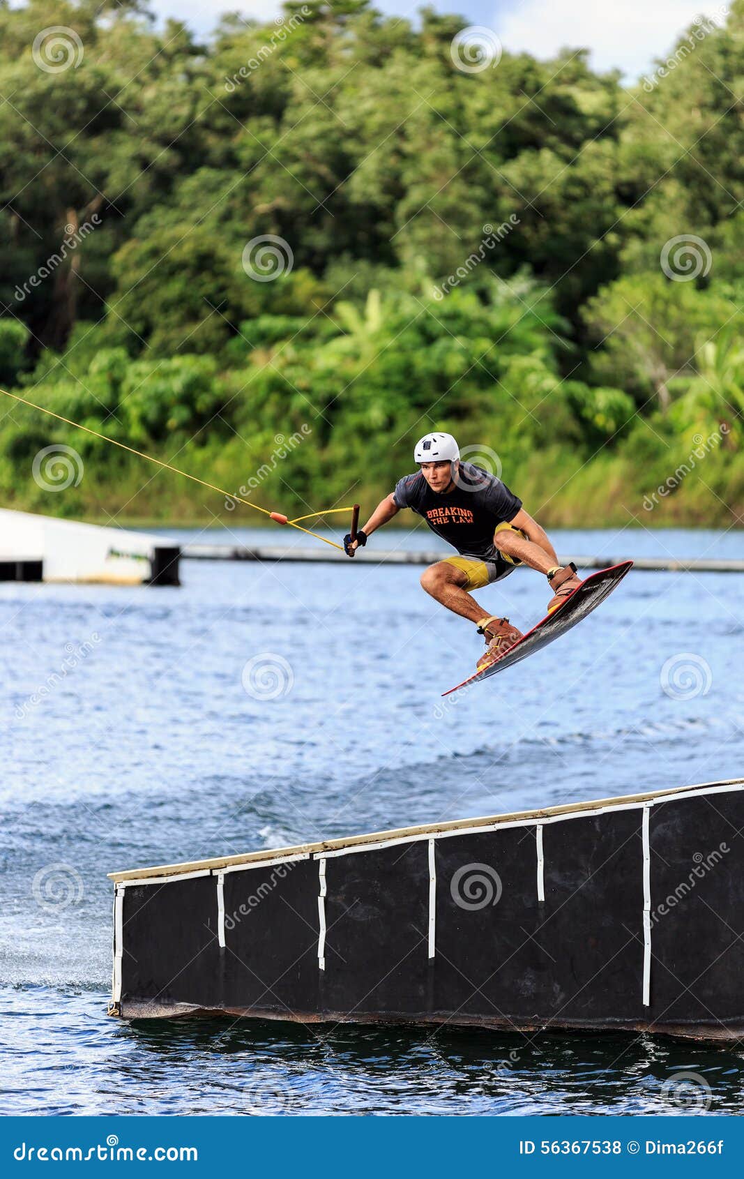 Man Wakeboarding. Jumping stock photo. Image of spray - 56367538
