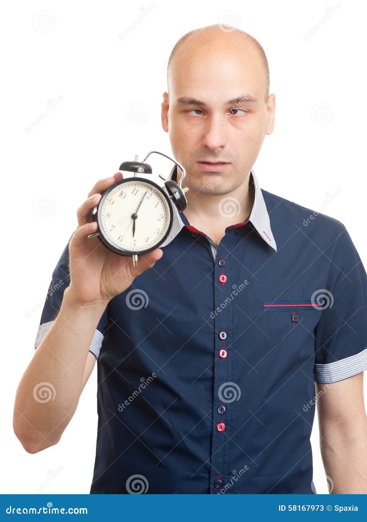 Man Waking Up Early Morning Stock Image - Image of caucasian, clock ...