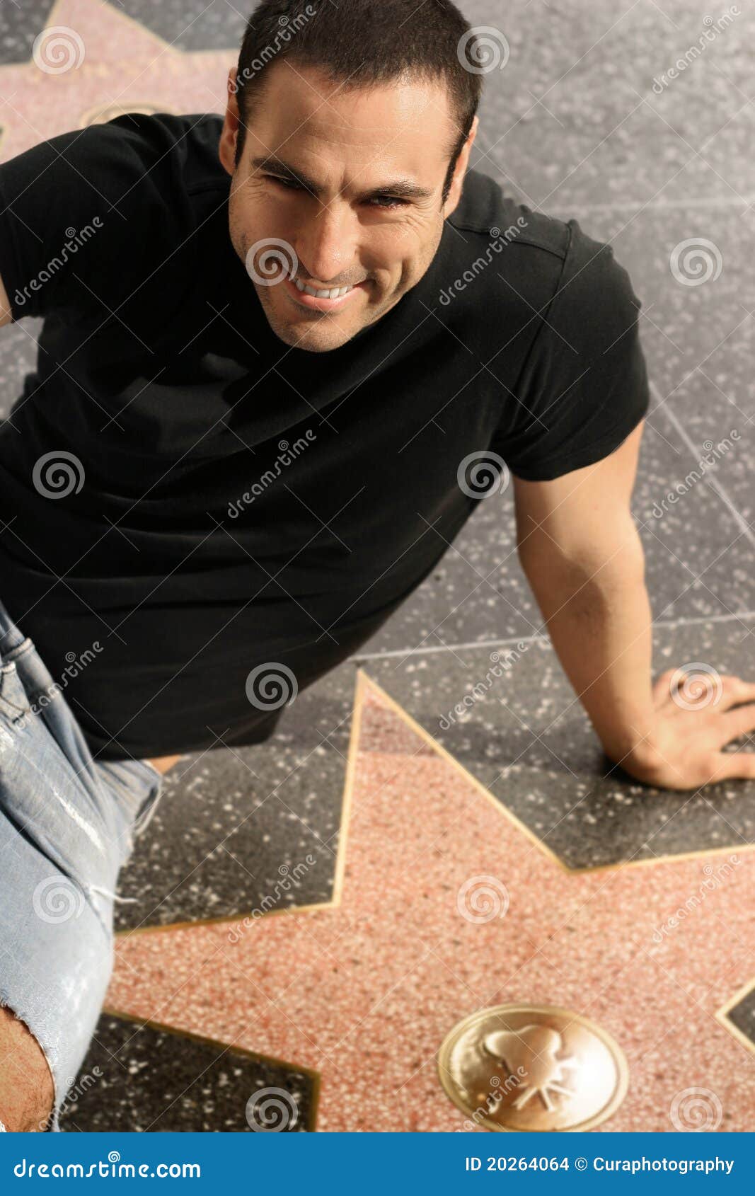 Man on walk of fame stock photo. Image of vacation, angeles - 20264064