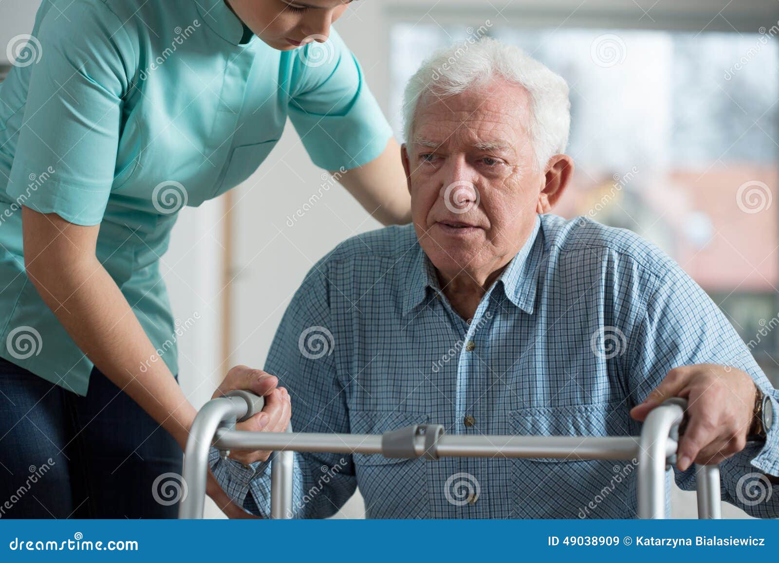 Man with walker stock image. Image of aged, disorder - 49038909