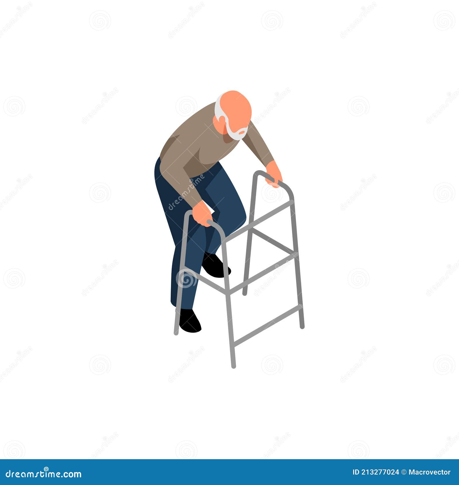 Man Walking Aid Composition Stock Vector - Illustration of leisure ...