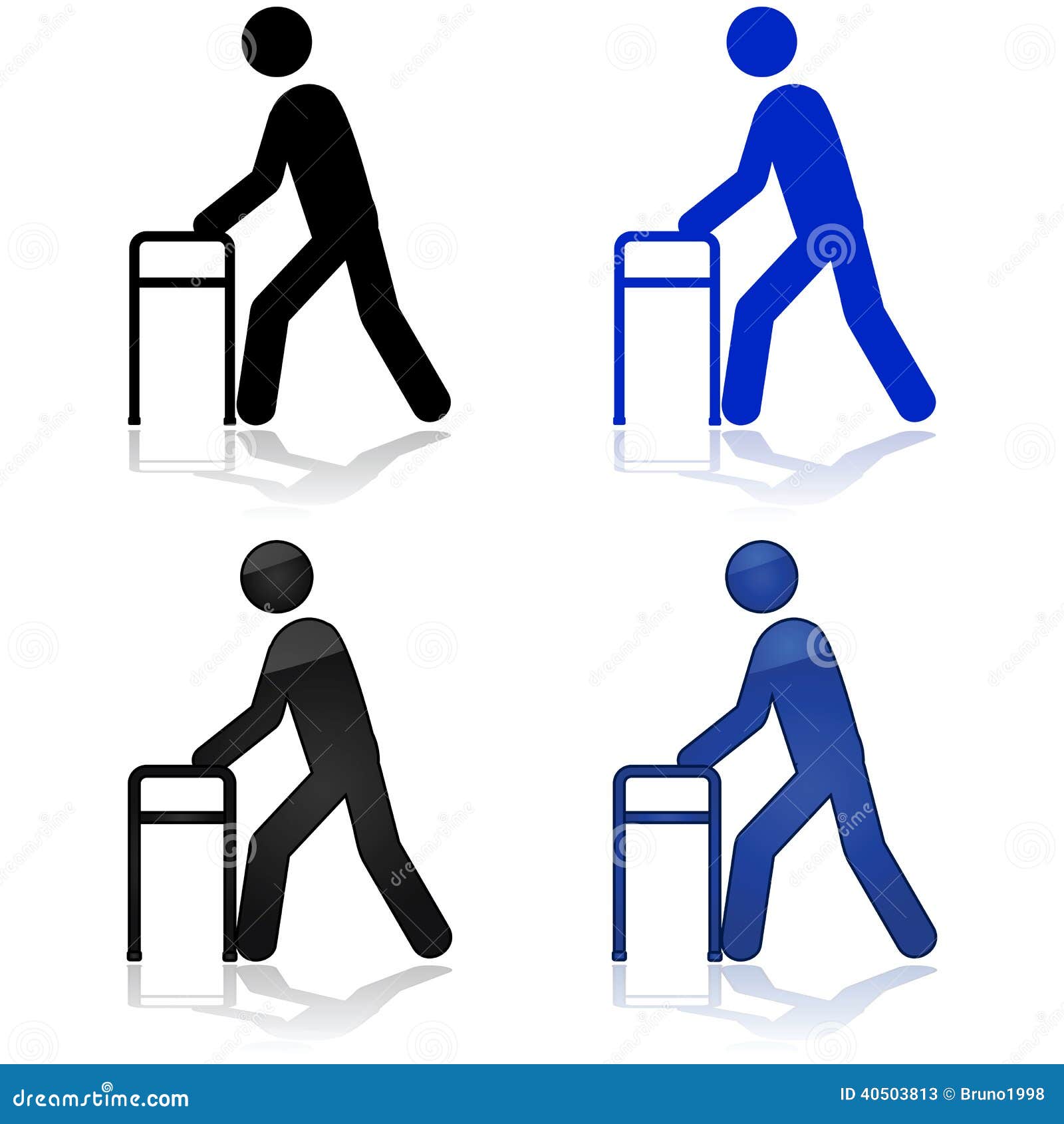 Man with walking aid stock vector. Illustration of concept - 40503813