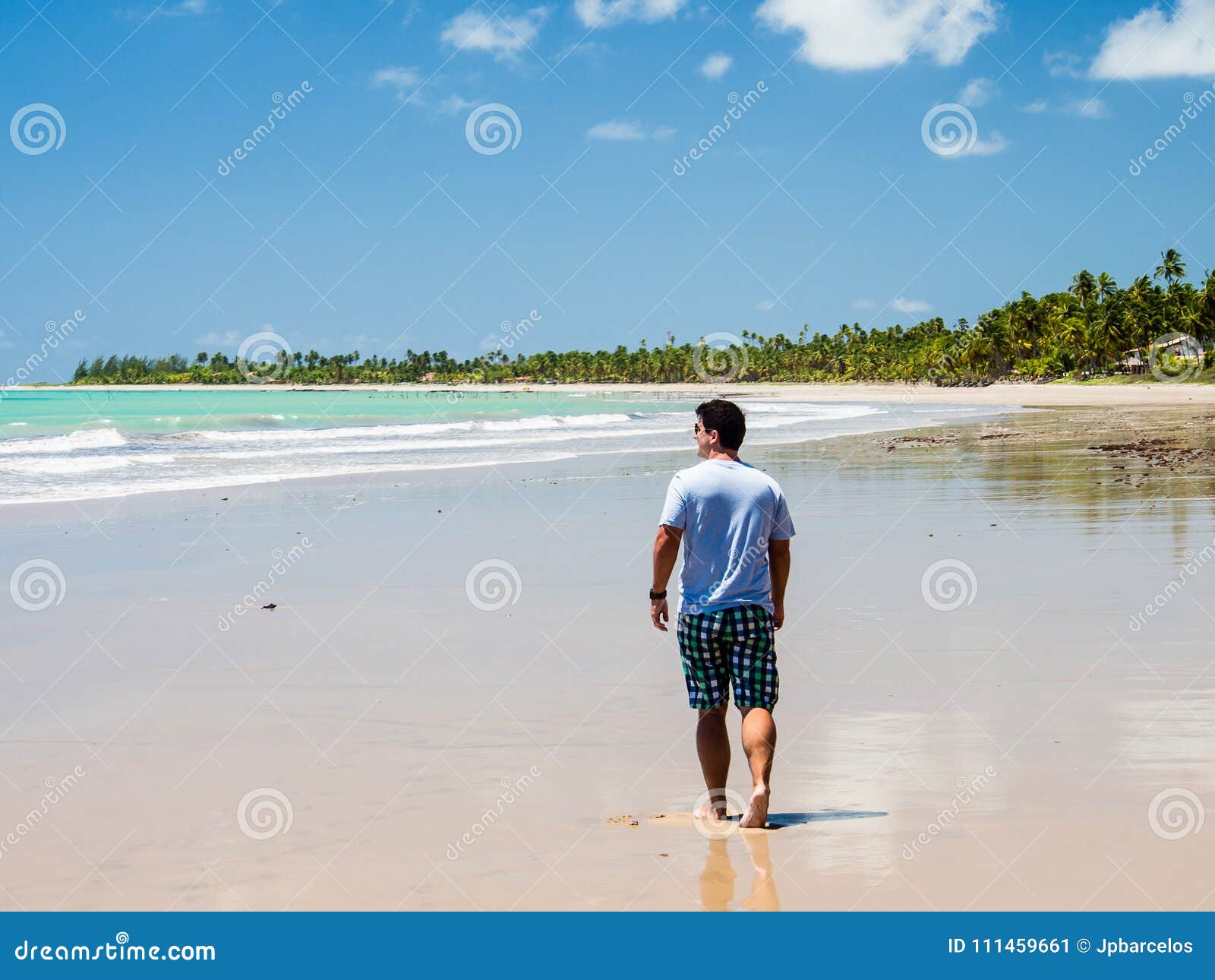 Man Walking Along Beach View on a Summer Day Stock Image - Image of ... Man Walking Along Beach View on a Summer Day Stock Image - Image of ...