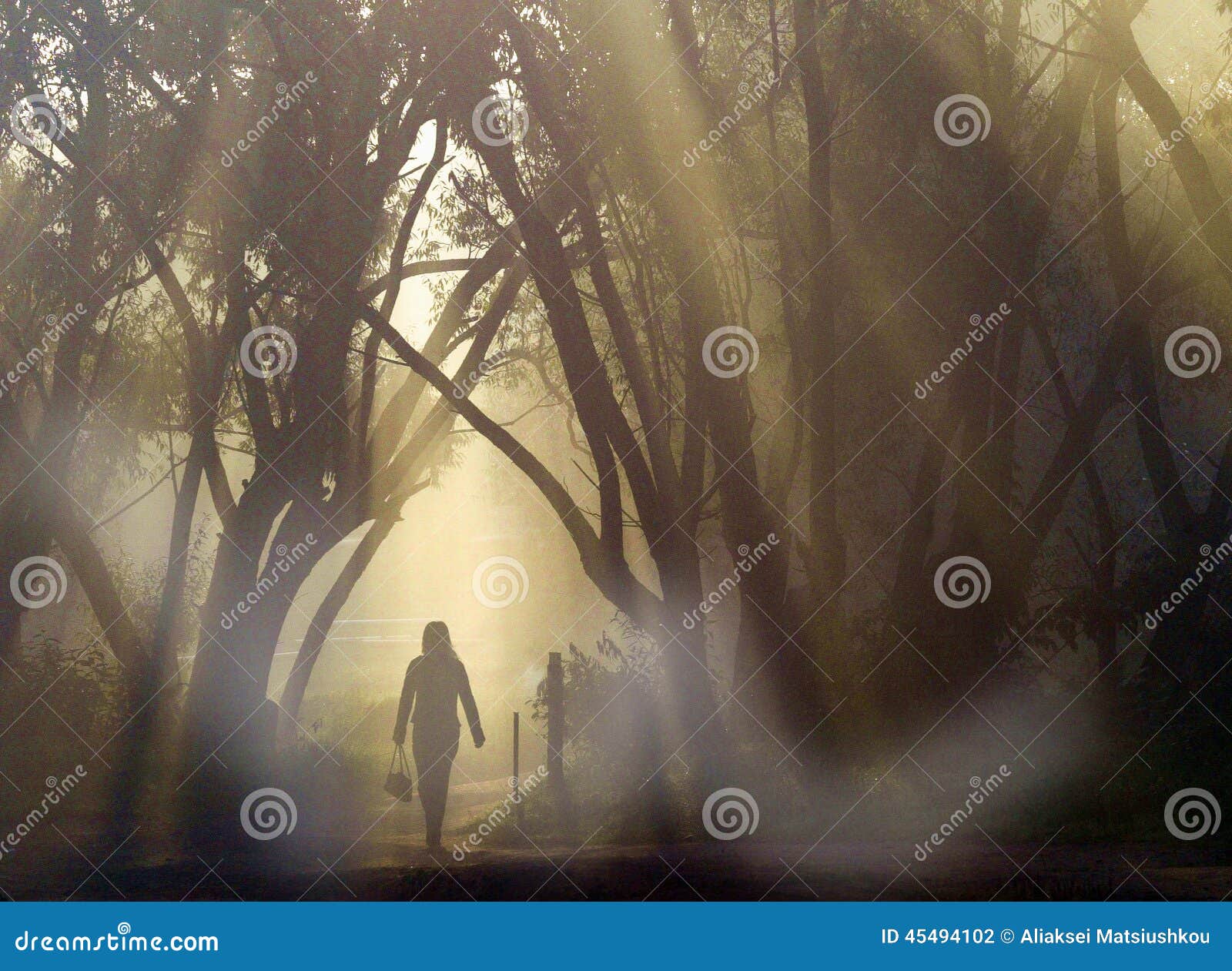 Man Walking Along the Road, Backlit at Sunset Stock Photo - Image of ...