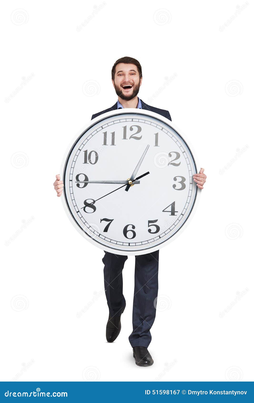 Walking On Clock Hands With Growing Red Arrow Royalty-Free Stock Photo ...