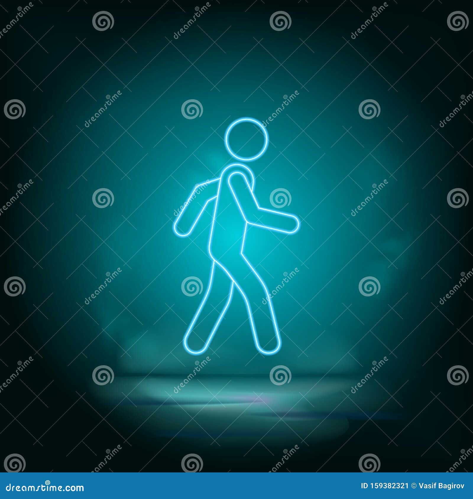 Man, Walking Blue Neon Vector Icon. Simple Element Illustration from ...