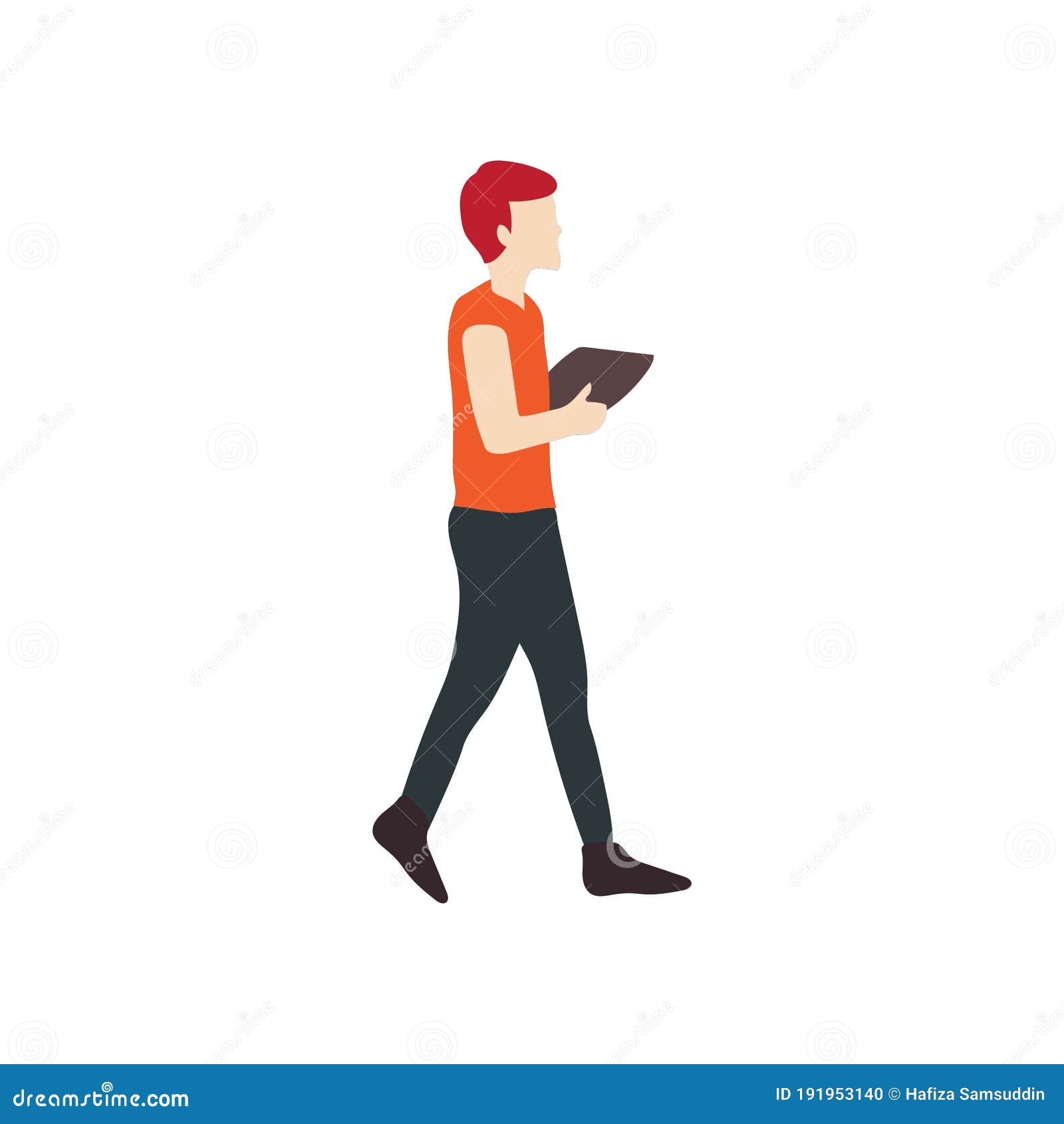 Man Walking with a Book. Vector Illustration Decorative Design Stock ...