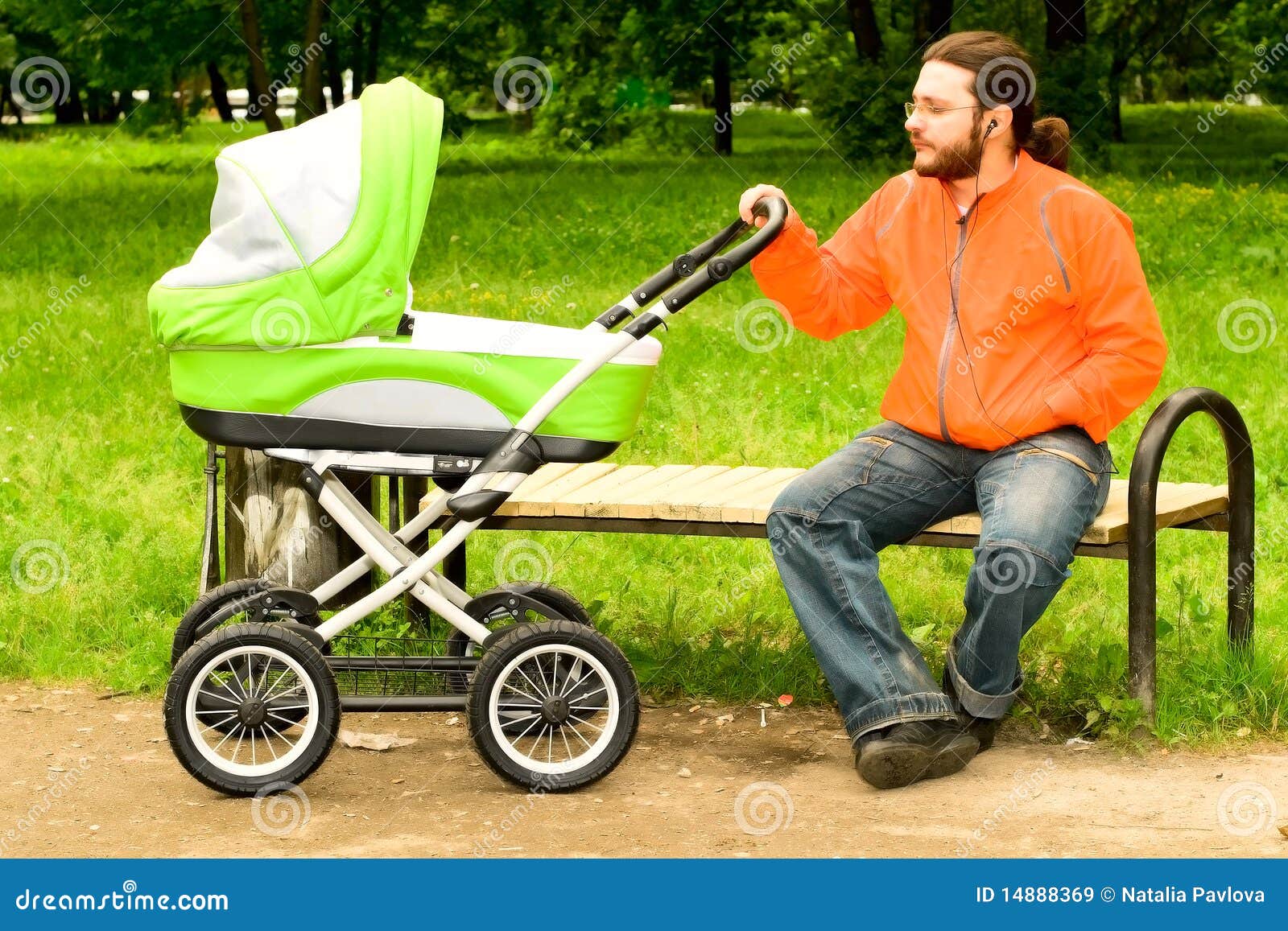 Man walking with child stock image. Image of bench, summer - 14888369