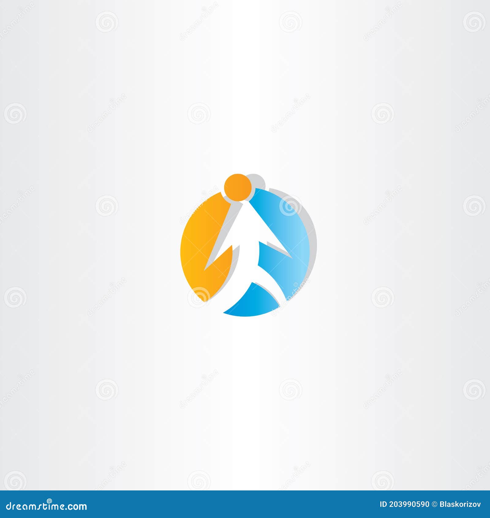 Man Walking Circle Arrow Icon Stock Vector - Illustration of walking ...