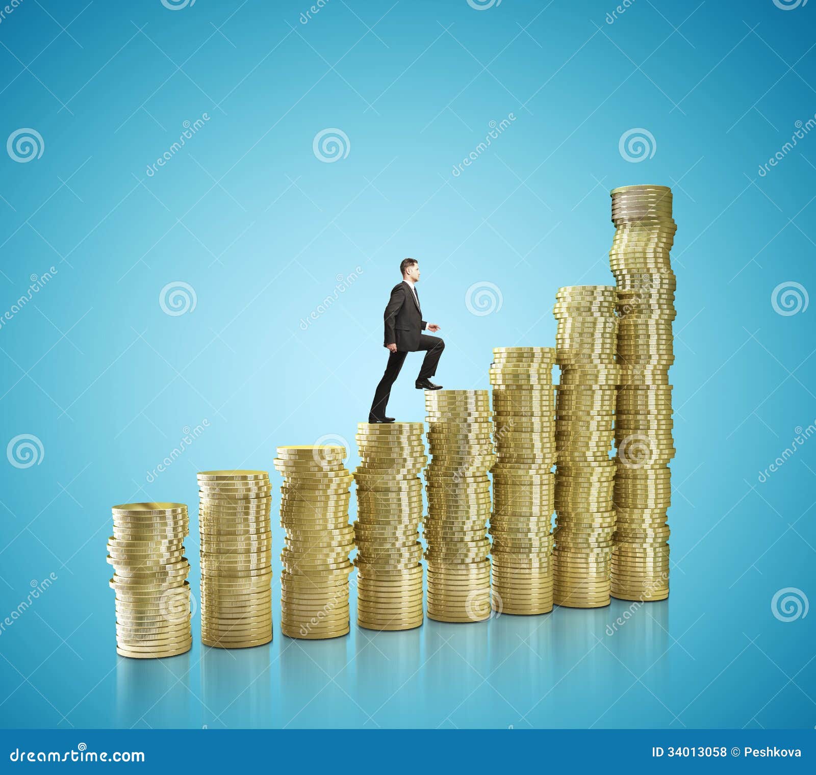 Man walking on coins stock photo. Image of creativity - 34013058