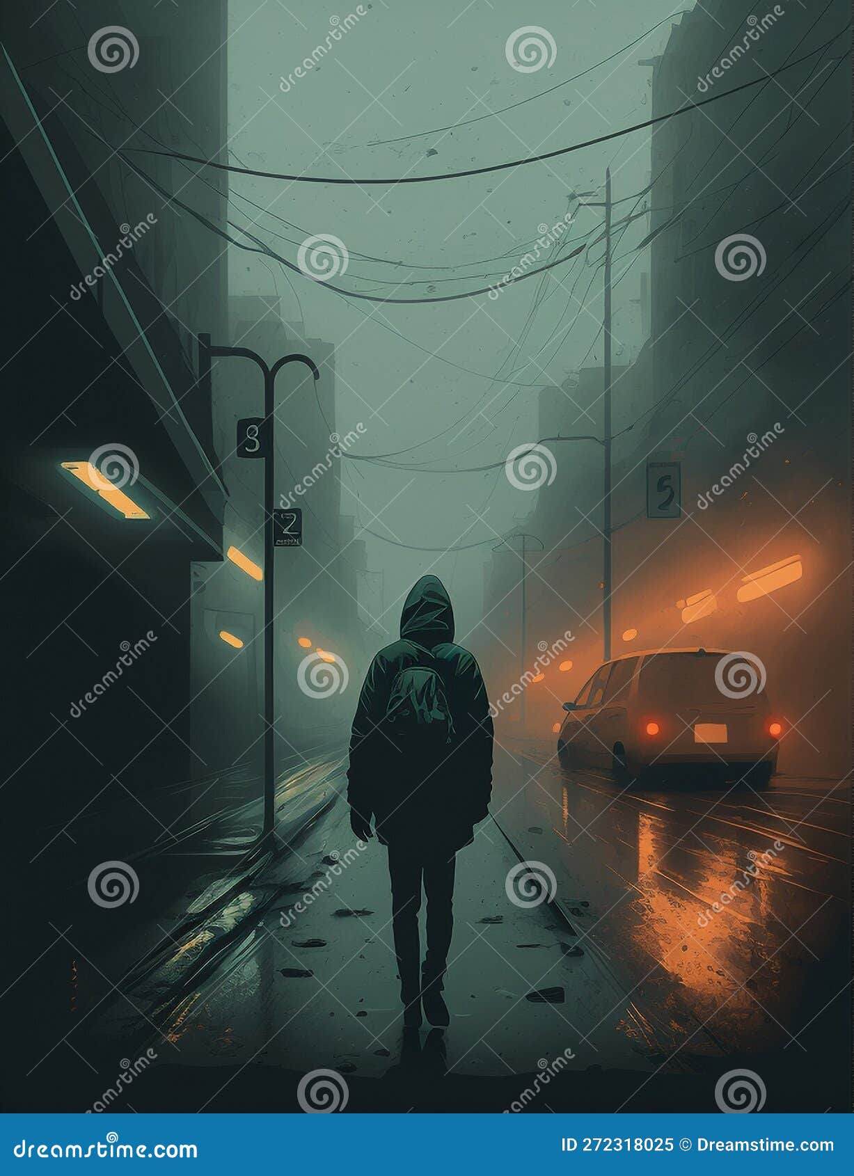 A man walking in the dark stock illustration. Illustration of leaving ...