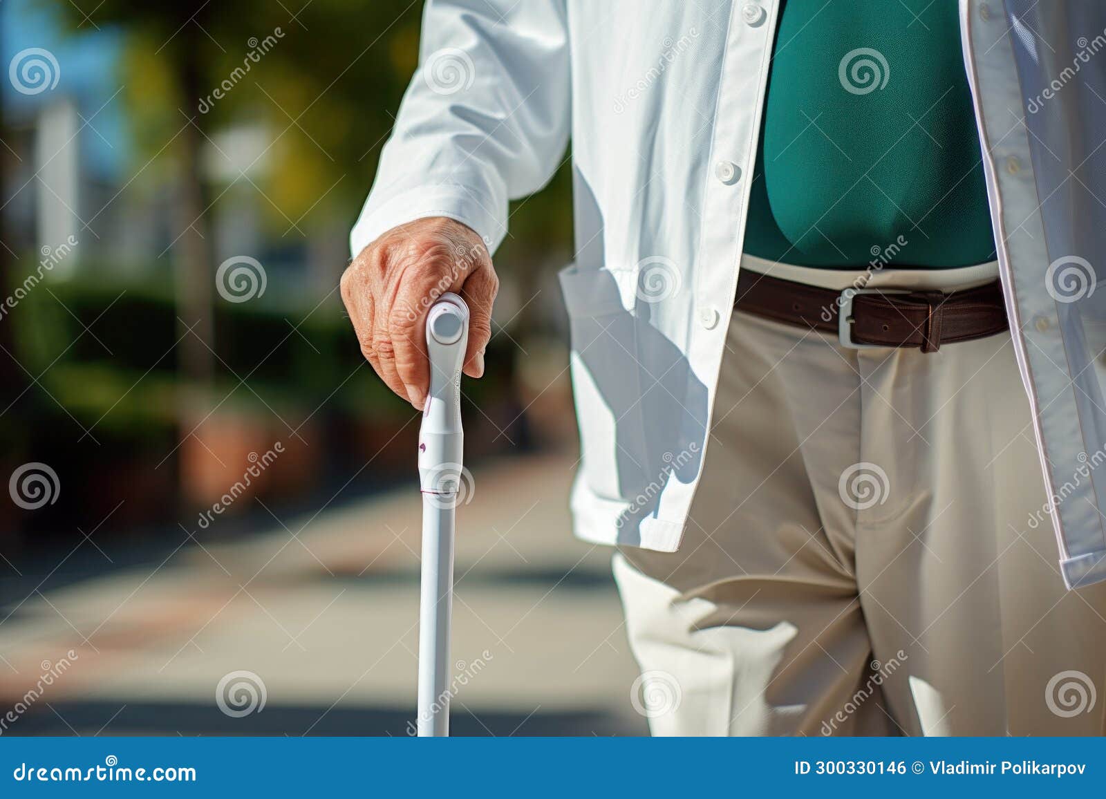 Man Walking Down Sidewalk with Cane Stock Photo - Image of elderly ...