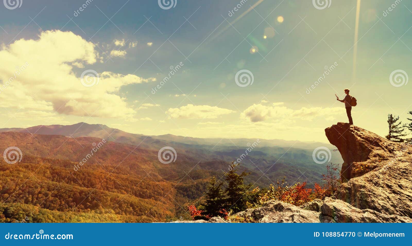 Man Walking on the Edge of a Cliff Stock Photo - Image of ledge ...