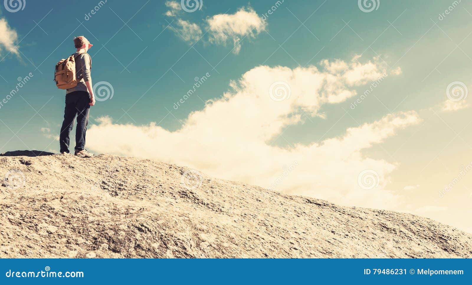Man Walking on the Edge of a Cliff Stock Image - Image of challenge ...