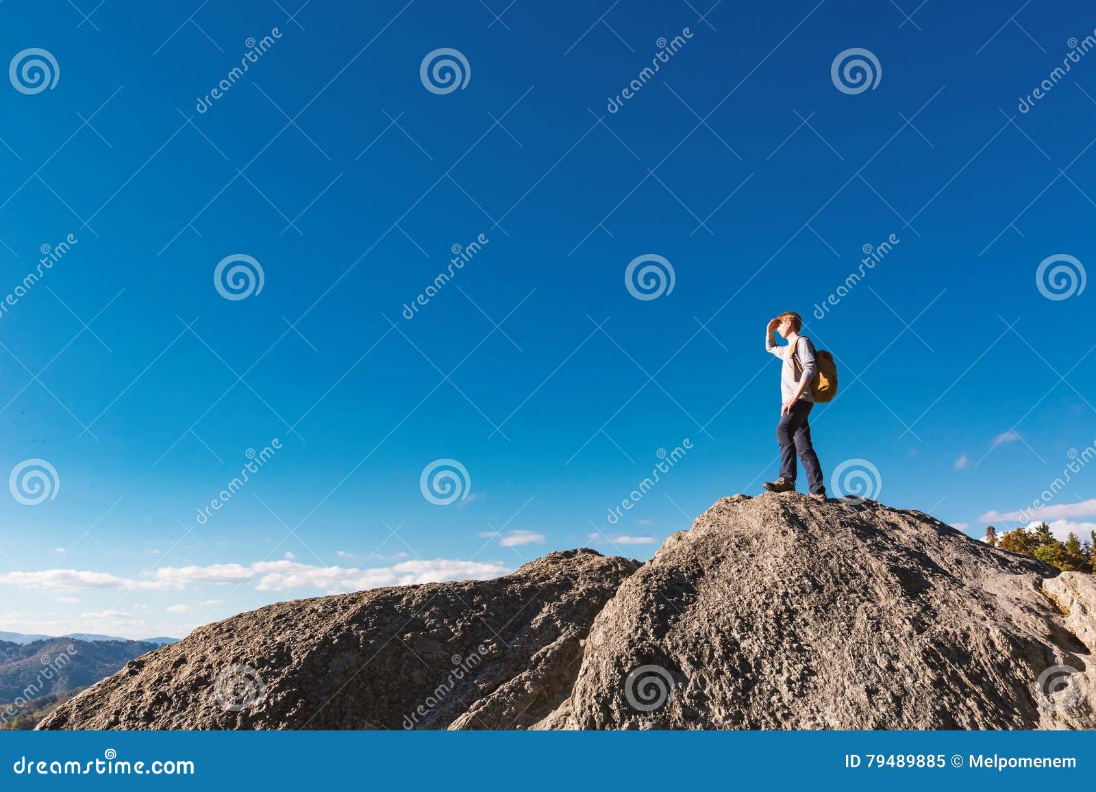 Man Walking on the Edge of a Cliff Stock Image - Image of alone ...